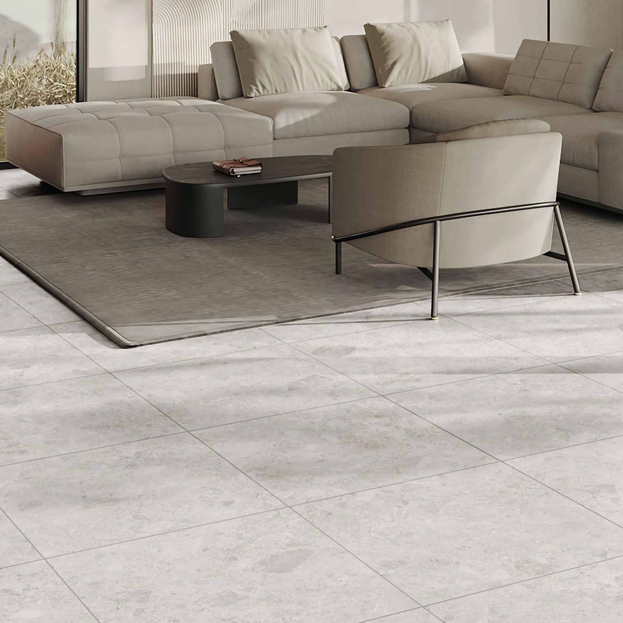 Robusta Off White Matt 600x600 - Groove Tiles and Stone